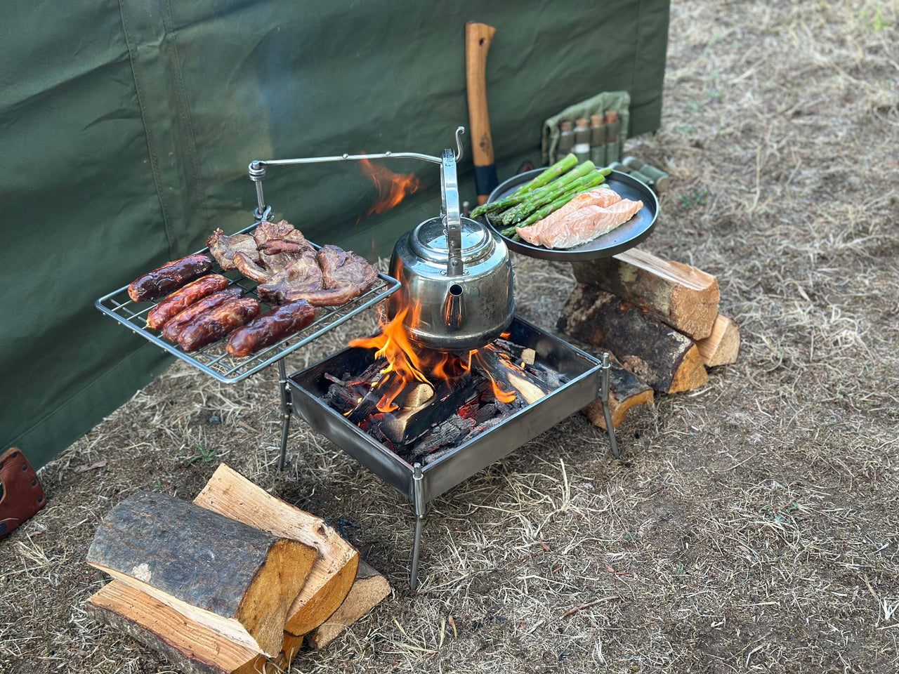 Portable BBQ's Open Fire Cooking Camping Bushcraft Overland Equipment ...